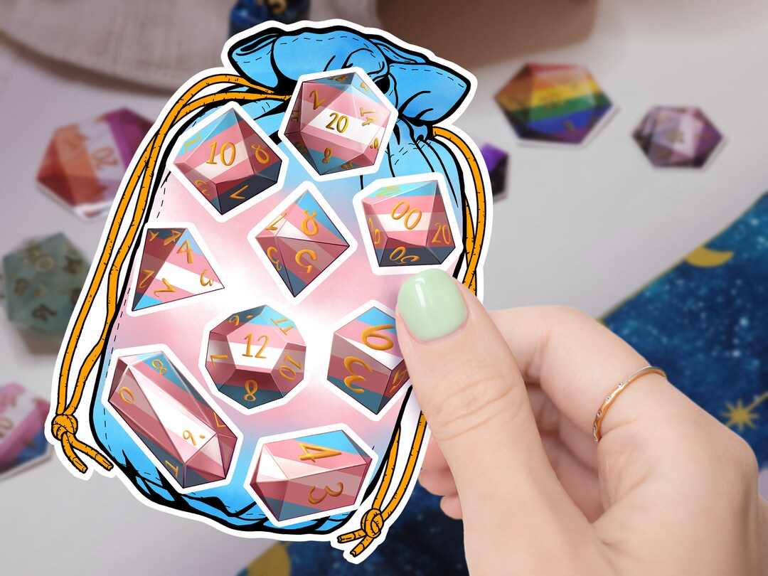 TRANS PRIDE Dice Vinyl Kiss Cut Sticker Sheet Transgender Dnd TTRPG ...