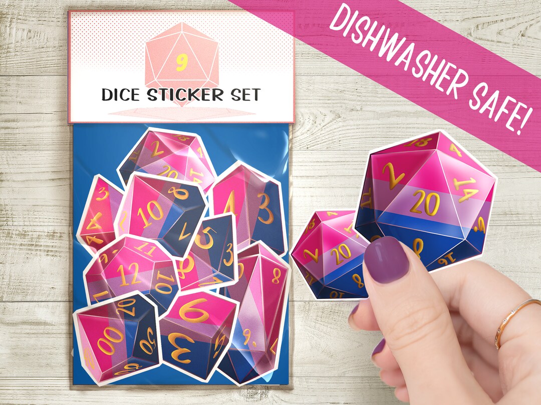 Bi PRIDE DICE Vinyl Sticker Set of 9 Semi-glossy Dishwasher-safe ...
