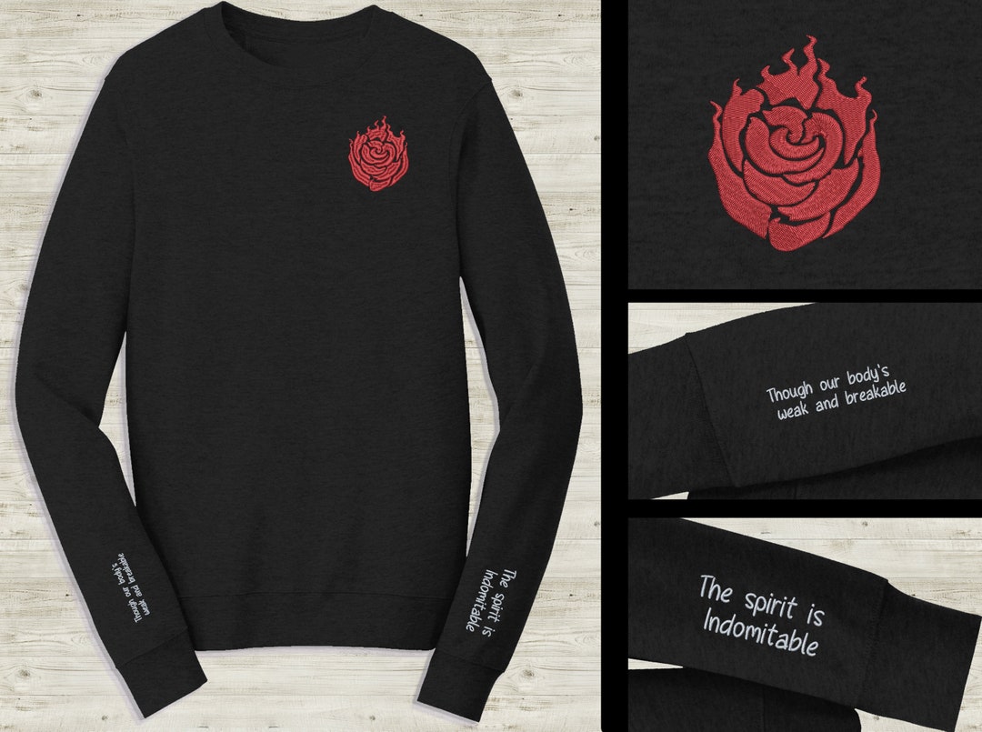 Ruby Rose Emblem Embroidered Unisex Sweatshirt With Indomitable Quote ...