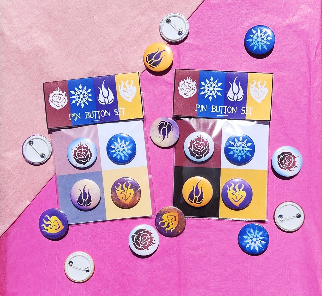 Team RWBY PIN Buttons SET 1.25 Inch 32mm Pinback Button Badge Emblem ...