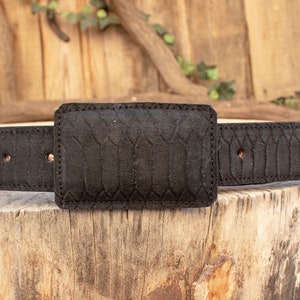 MENS COWBOY Boots Black Nubuck Snake Skin Square Toe Half Boots ...