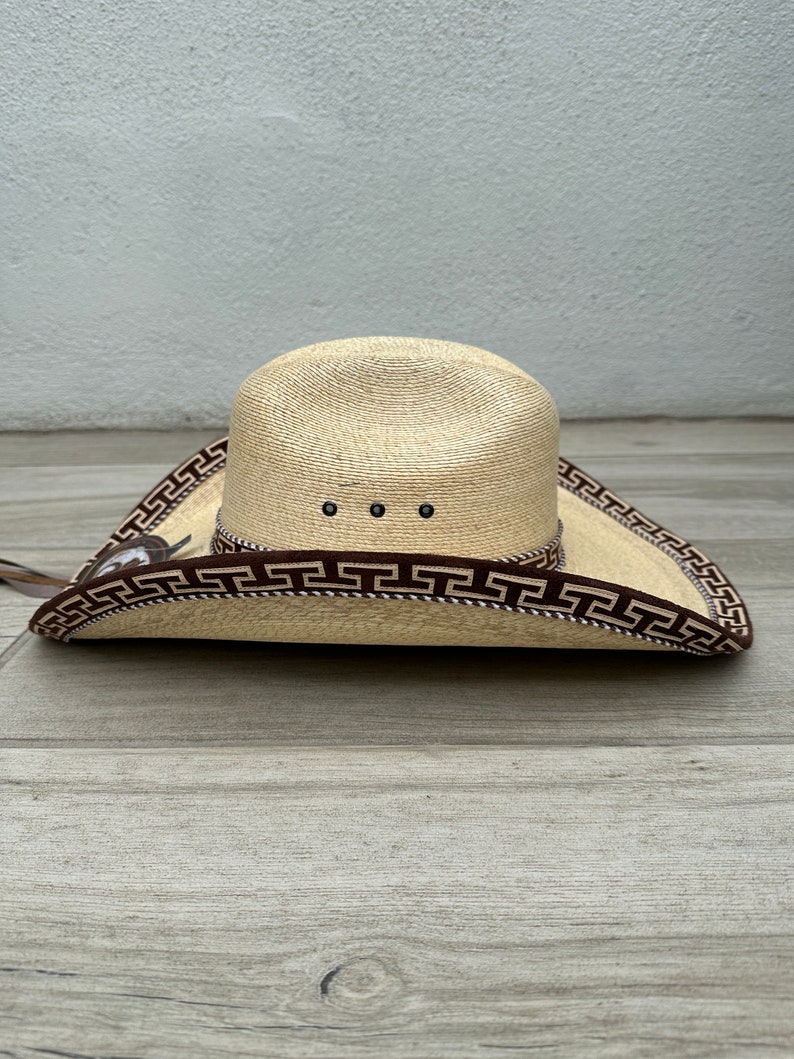 Authentic Sahuayo Palm Cowboy Hat Marlboro With Brown Band Vaquero Sun ...