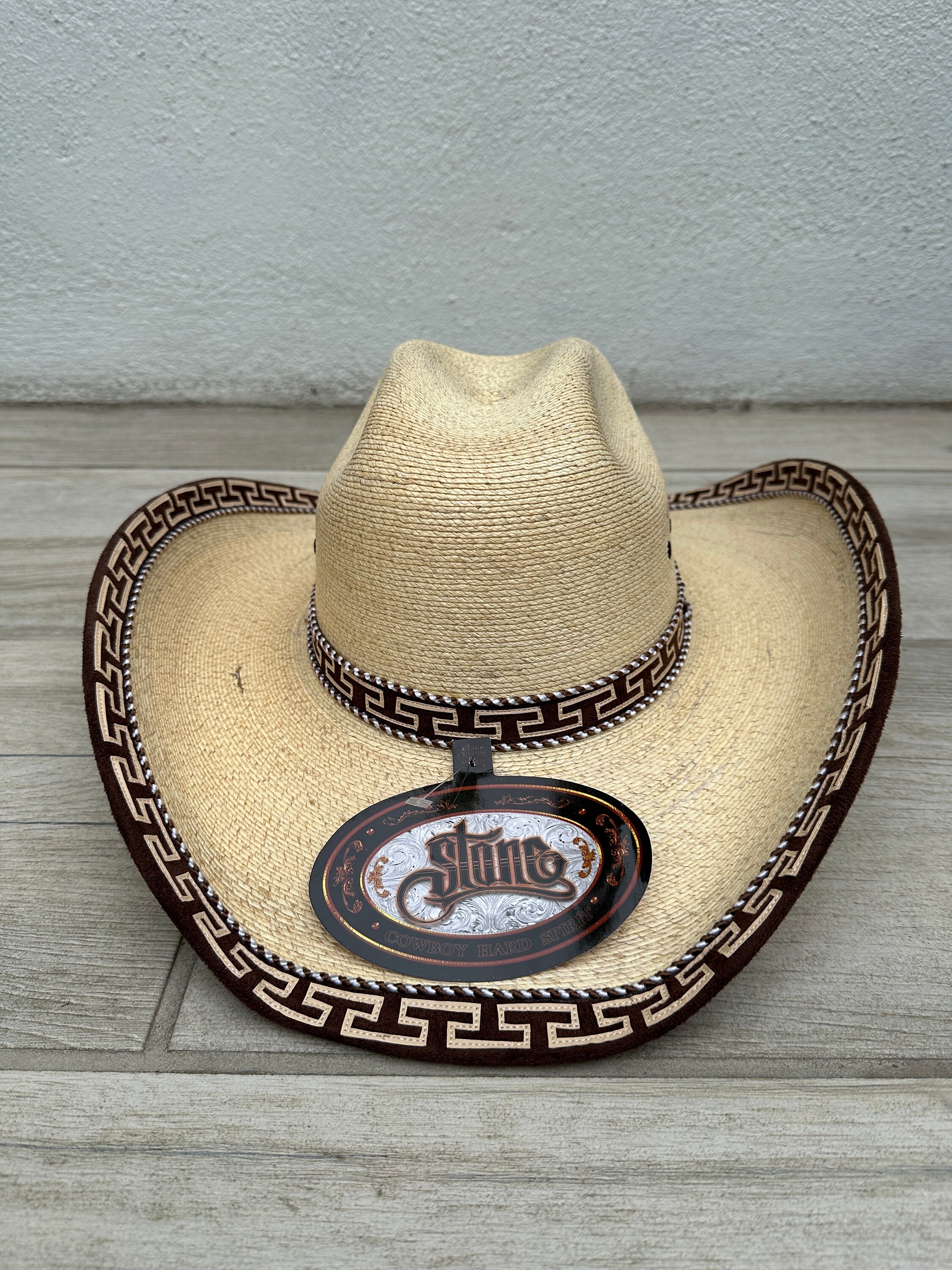 Authentic Sahuayo Palm Cowboy Hat Marlboro With Brown Band Vaquero Sun ...