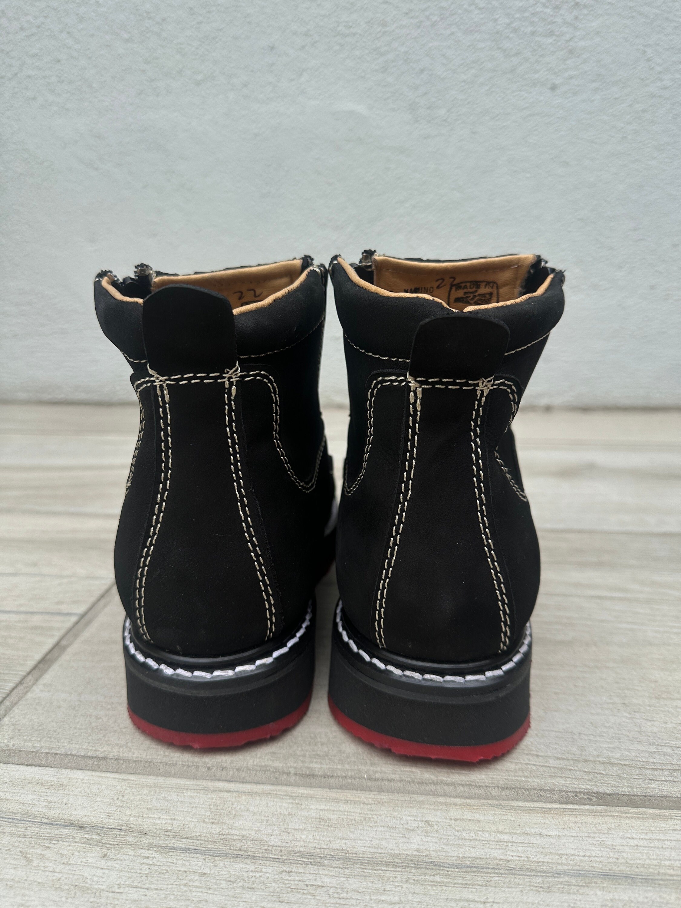 Mens Work Boots Red Bottom Boots Black Nubuck Petatillo Double Zipper ...