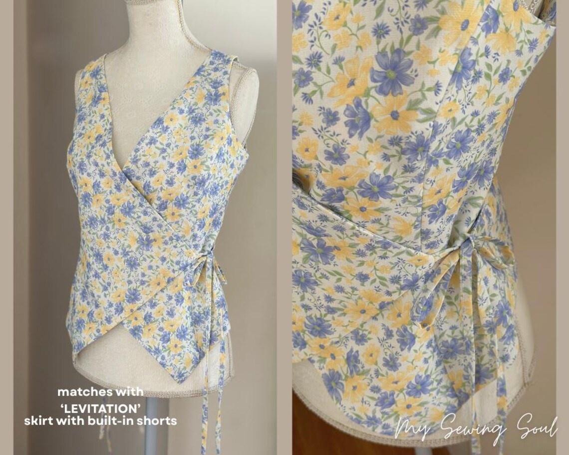 Reversible Wrap Vest Sewing Pattern PDF | “grace” Women’s Vest With ...