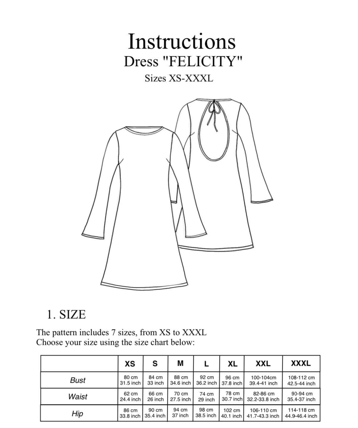 PDF Sewing Pattern Dress With Open Back - Etsy