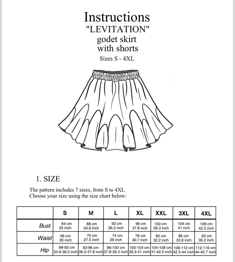 PDF Sewing Pattern Godet Mini Skirt With Shorts - Etsy