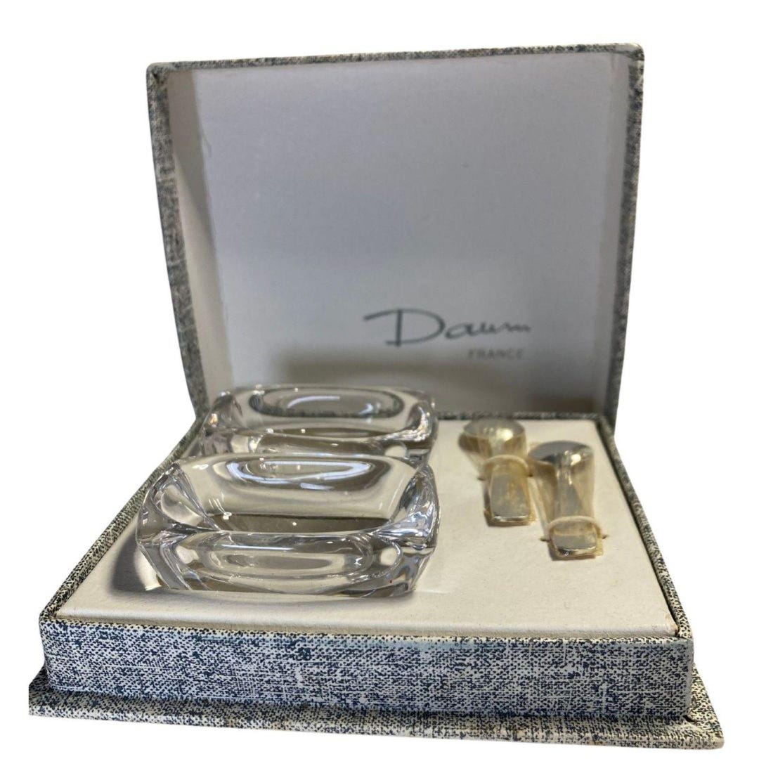 Vintage Old Box of Daum France Salt Cellars and Ercuis Spoons - Etsy