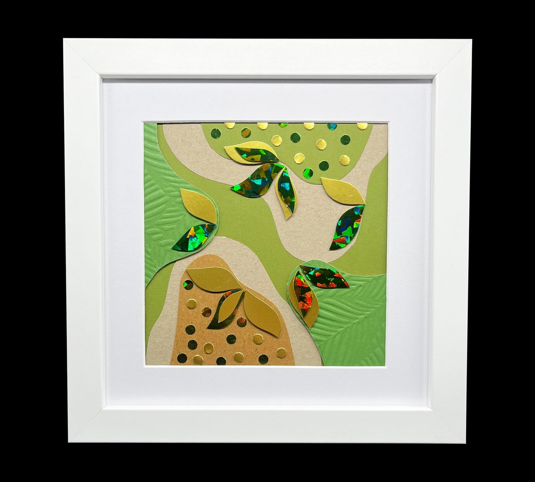 Small Paper Collage Art-leaves - Etsy