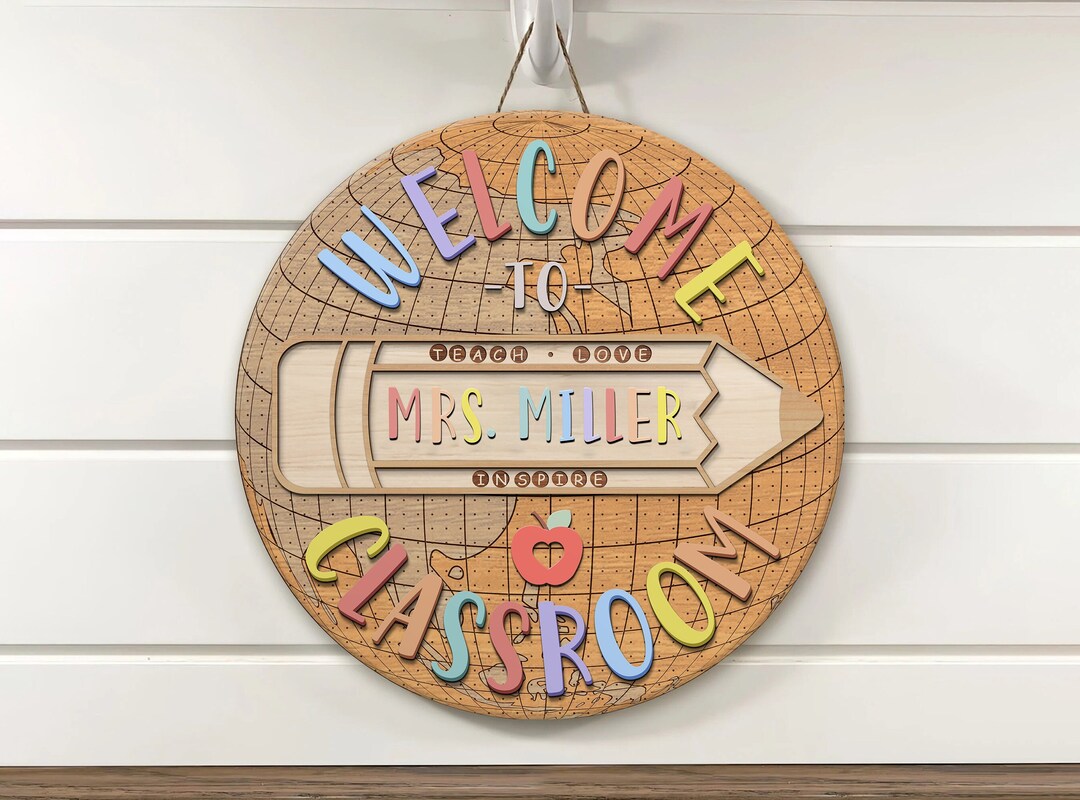 Teacher Name Sign Teacher Appreciation Gift Round Teacher - Etsy
