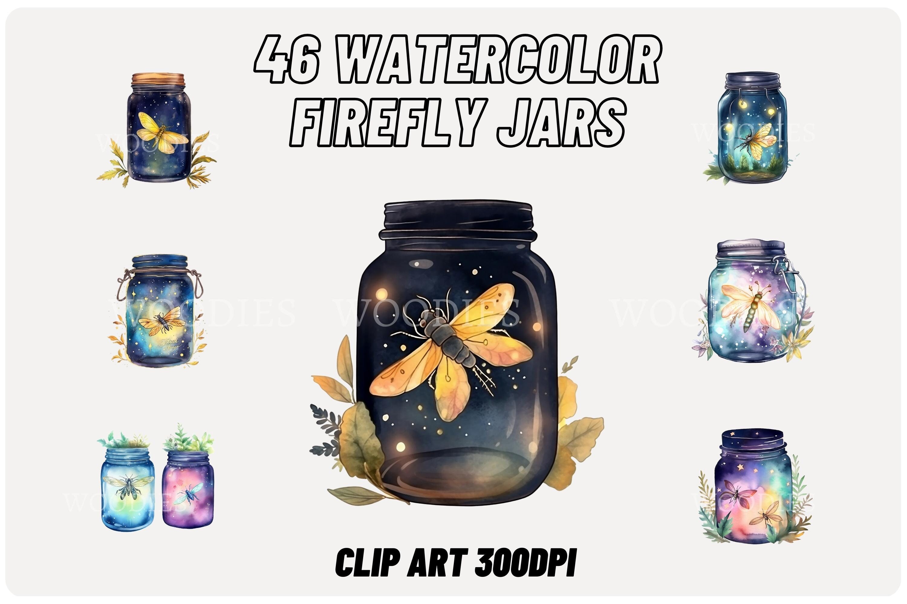 Fireflies In Jar Clipart