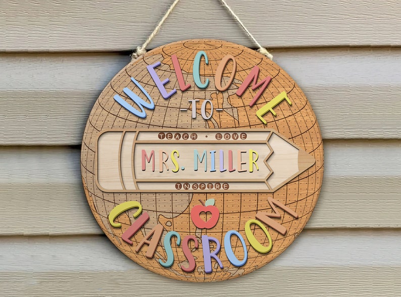 Teacher Name Sign Teacher Appreciation Gift Round Teacher - Etsy
