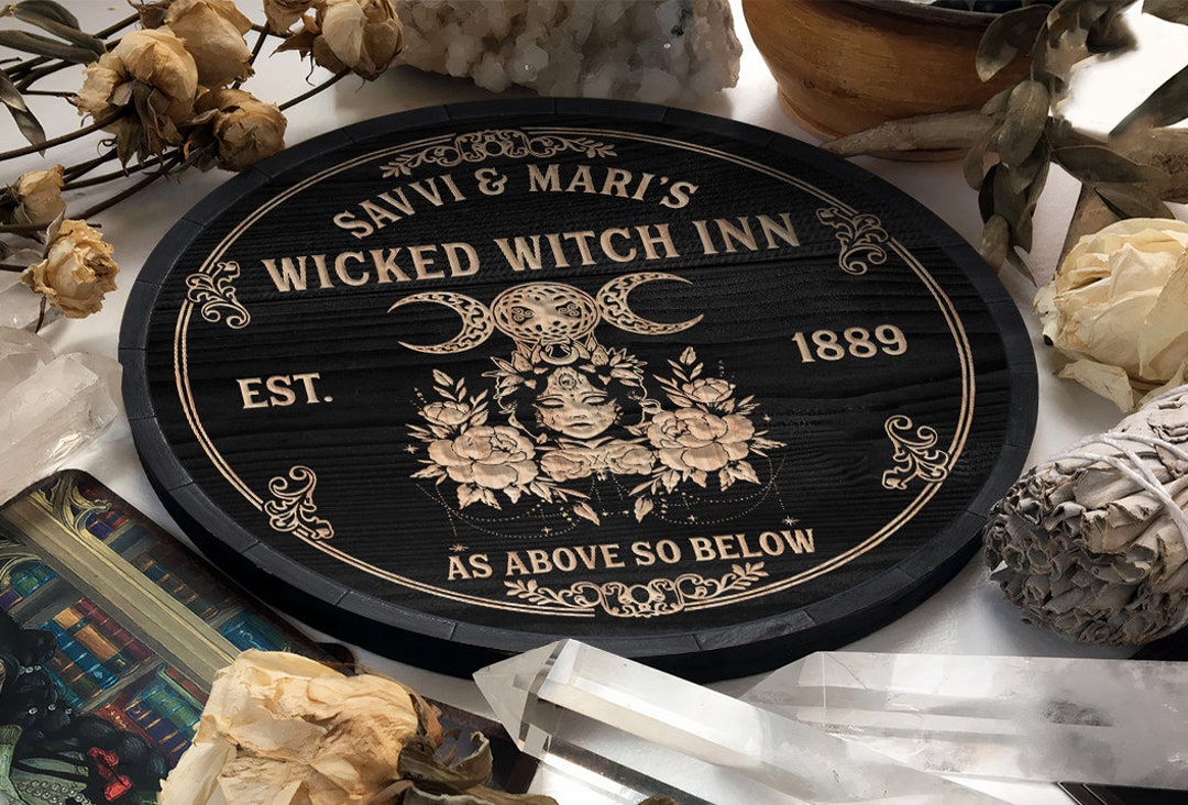 Personalized Wicked Witch Inn Wood Sign Personalized Witches - Etsy
