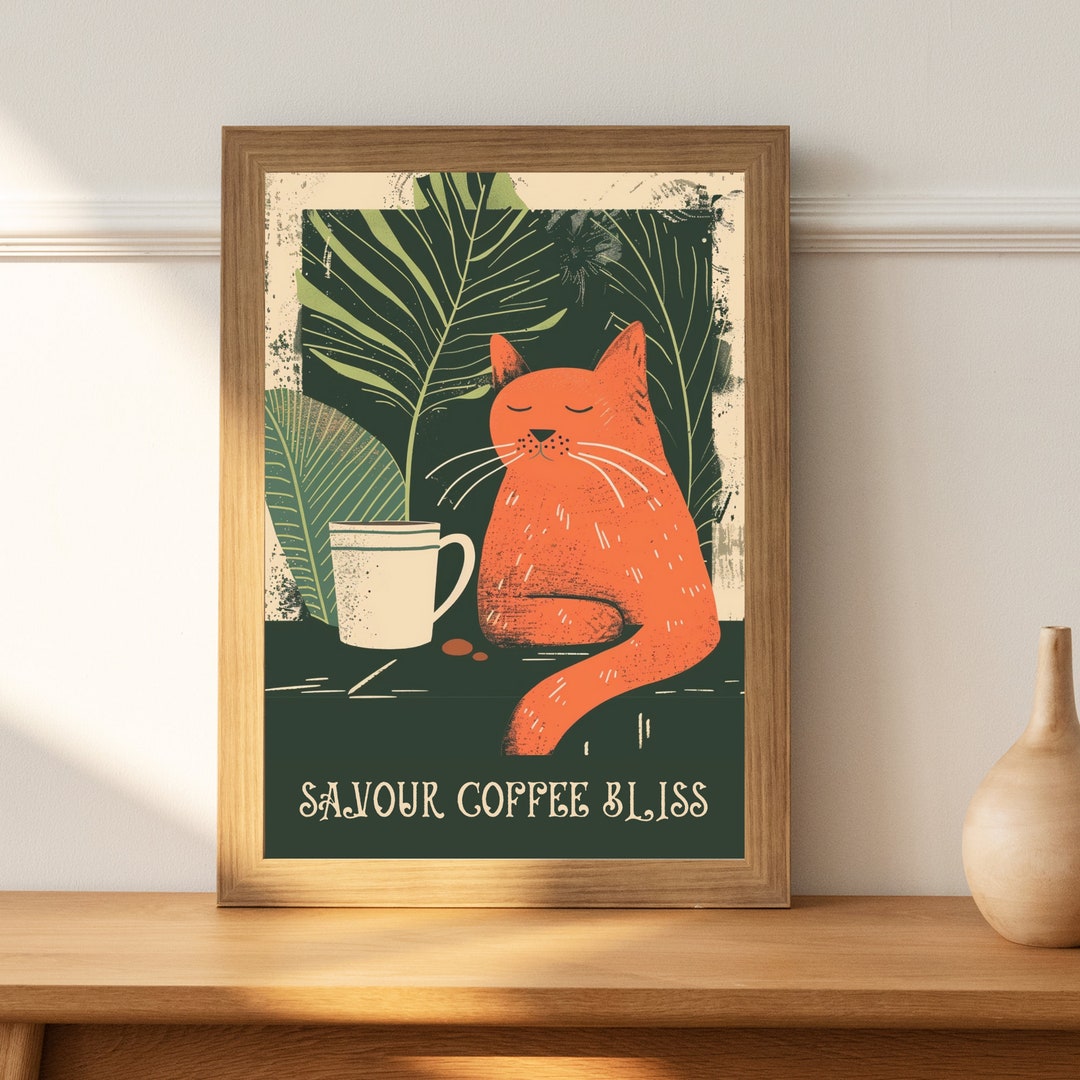 Poster Kitchen | Poster Café | Poster Cat | Gift Idea | Digital Poster ...