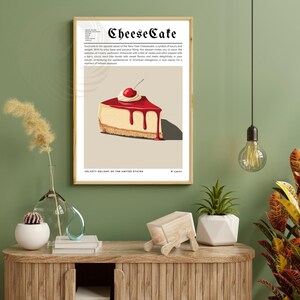Kitchen Poster | Cheesecake Print | United States Poster | Travel ...