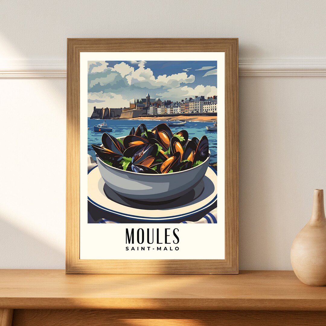 Kitchen Poster | Saint-malo Poster | Mussel Print | Travel Souvenir ...