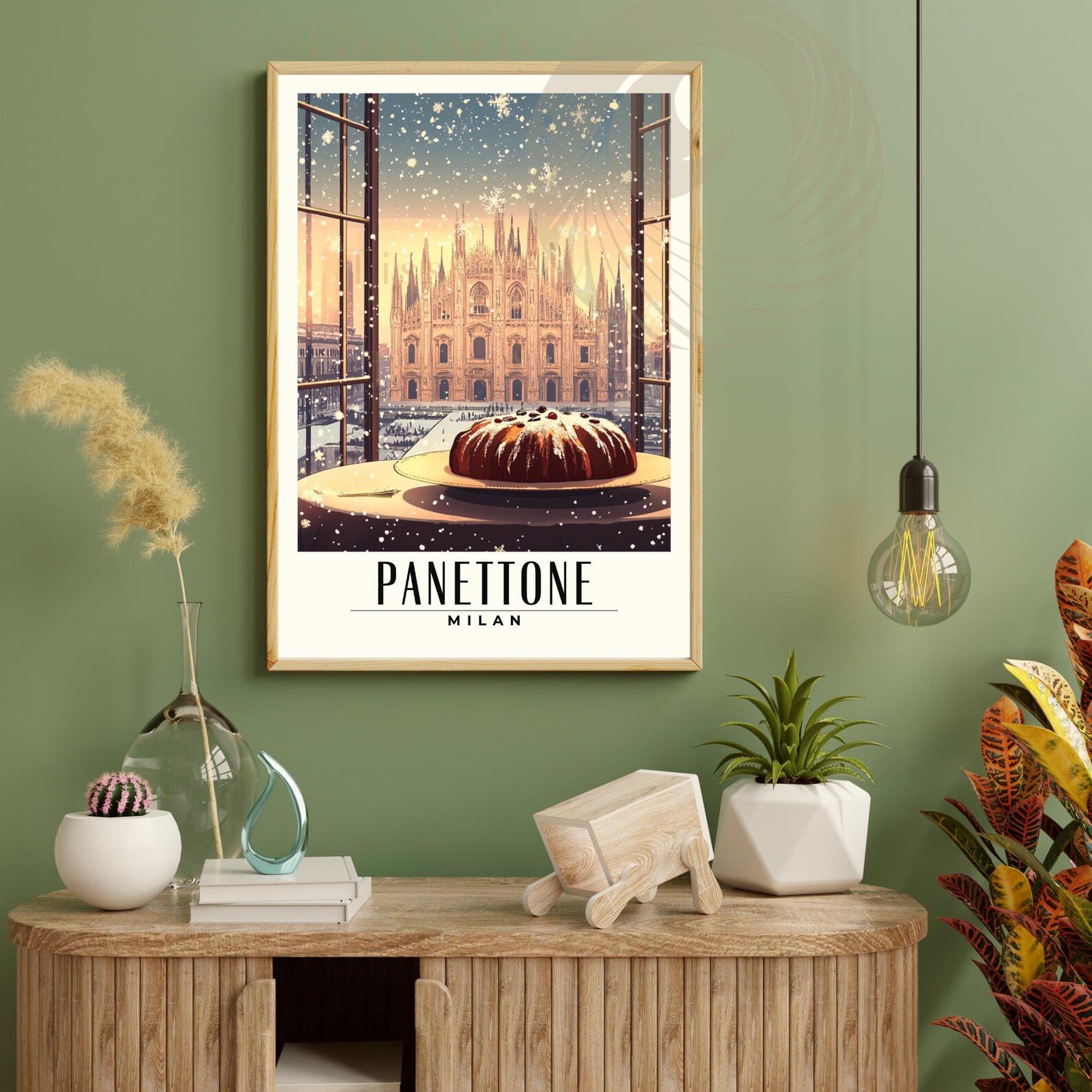 Kitchen Art Print | Panettone Milan Poster | Travel Souvenir | Gift ...
