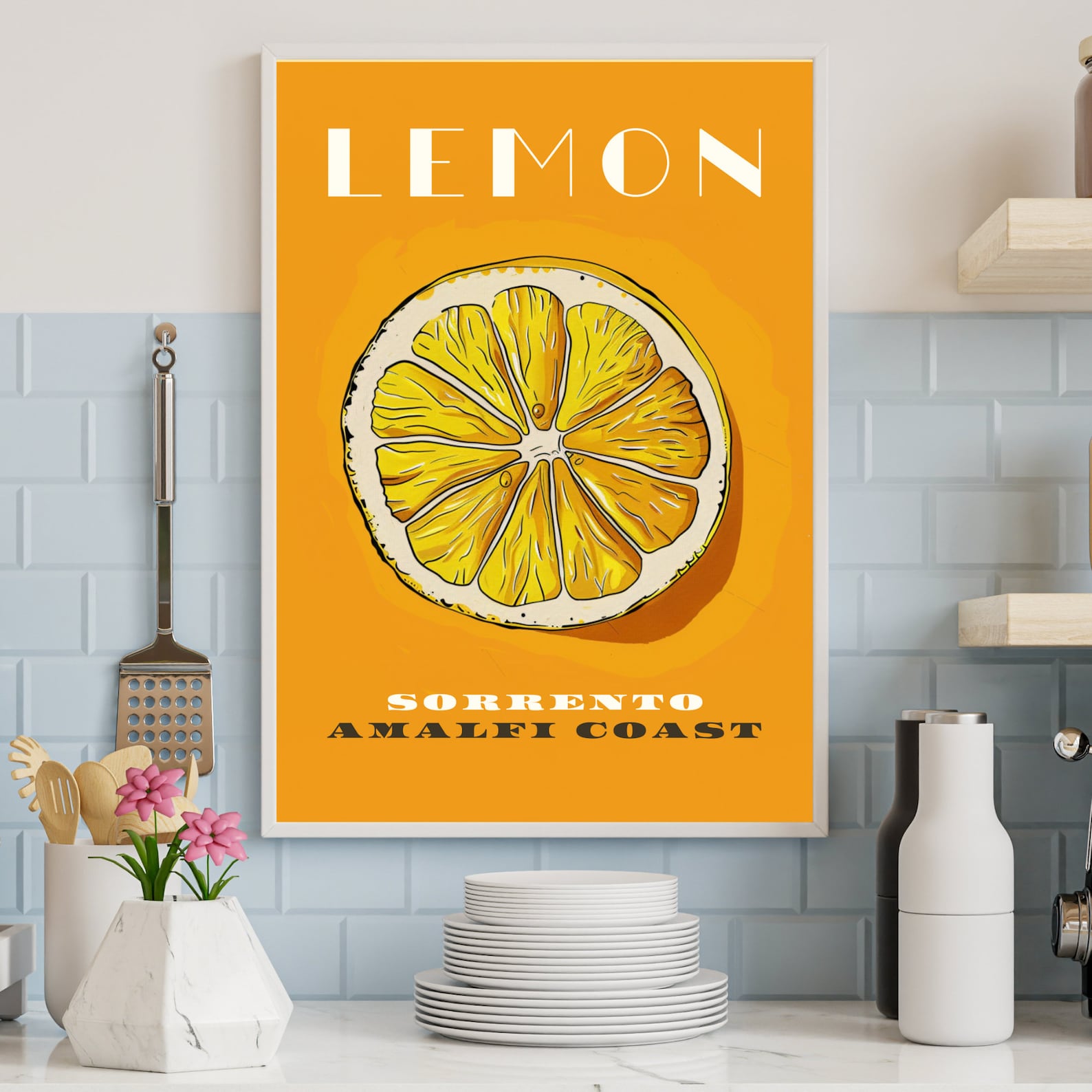Kitchen Poster | Amalfi Coast Print | Lemon Poster | Italy Poster ...