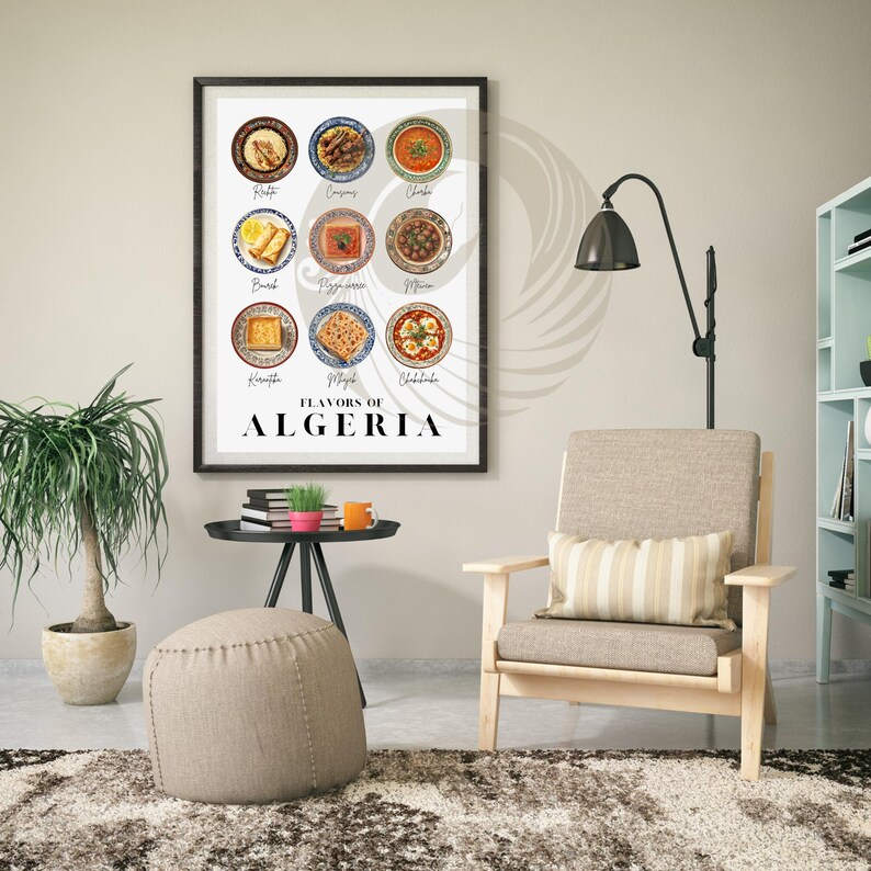 Kitchen Poster | Algeria Poster | Algerian Cuisine | Gift Idea ...