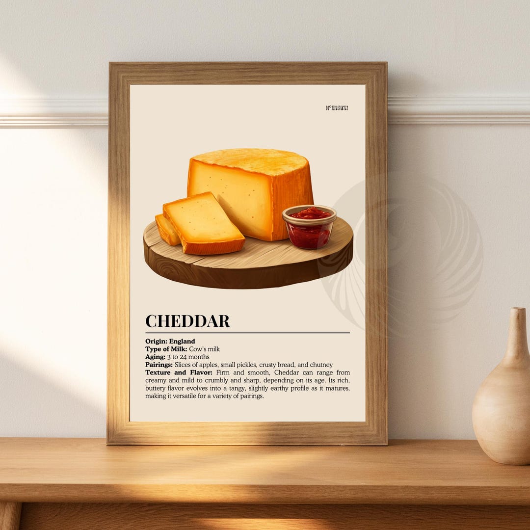 Poster Kitchen | Cheddar Poster | Cheese Print | Travel Souvenir | Gift ...