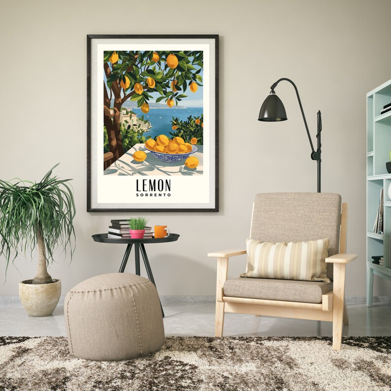 Kitchen Poster | Amalfi Coast Print | Lemon Poster | Italy Poster ...