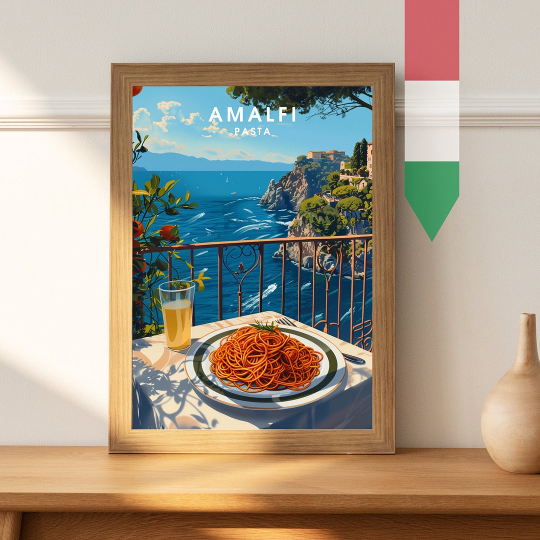 Kitchen Poster | Amalfi Poster | Pasta Poster | Travel Souvenir | Gift ...