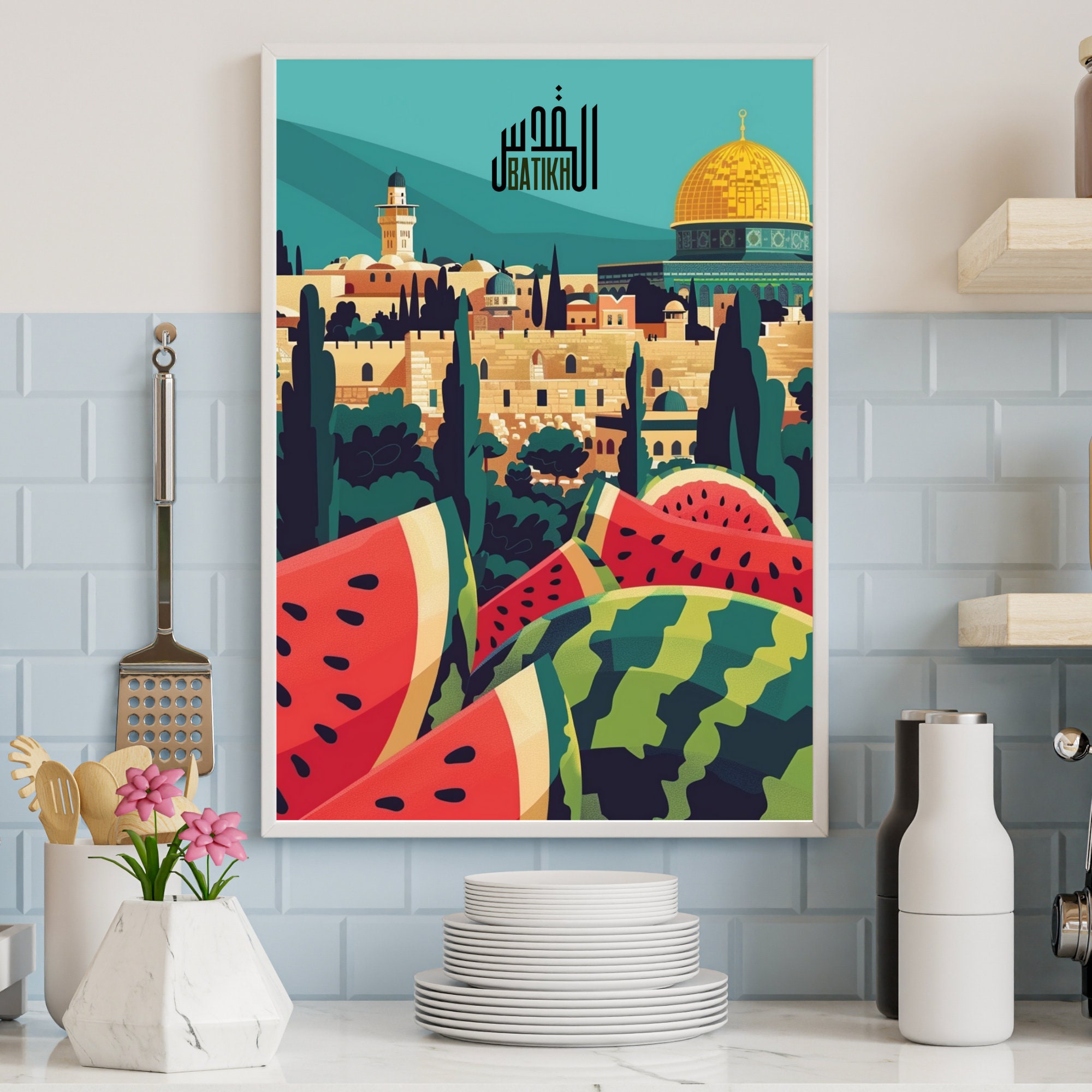 Kitchen Poster | Palestine Poster | Watermelon Poster | Travel Souvenir ...