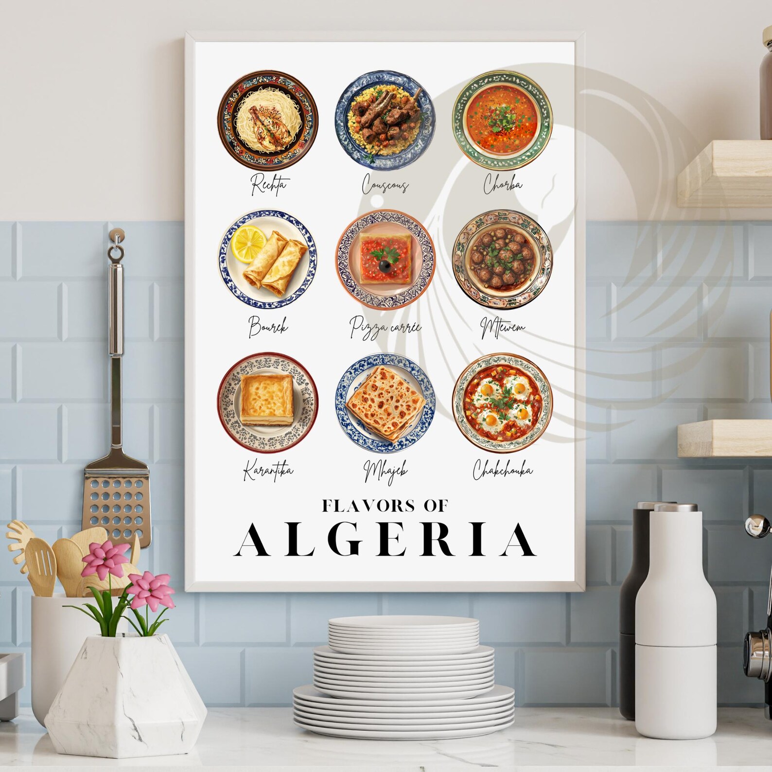 Kitchen Poster | Algeria Poster | Algerian Cuisine | Gift Idea ...