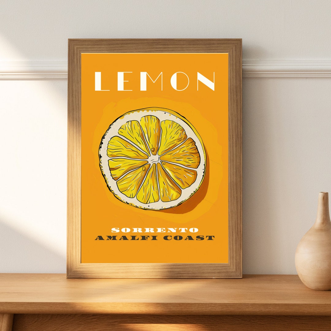 Kitchen Poster | Amalfi Coast Print | Lemon Poster | Italy Poster ...