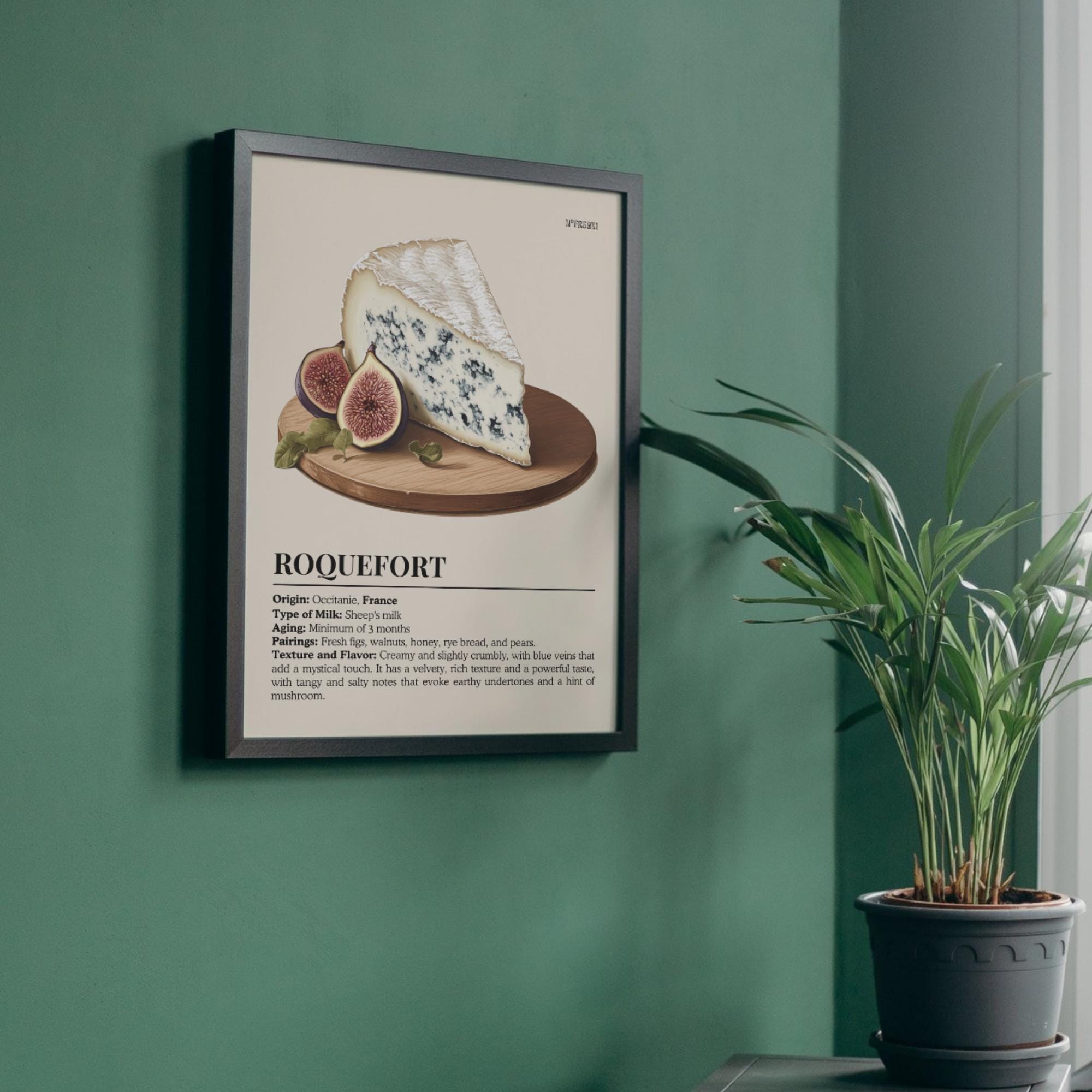 Kitchen Poster | Cheese Poster | Roquefort Print | Travel Souvenir ...