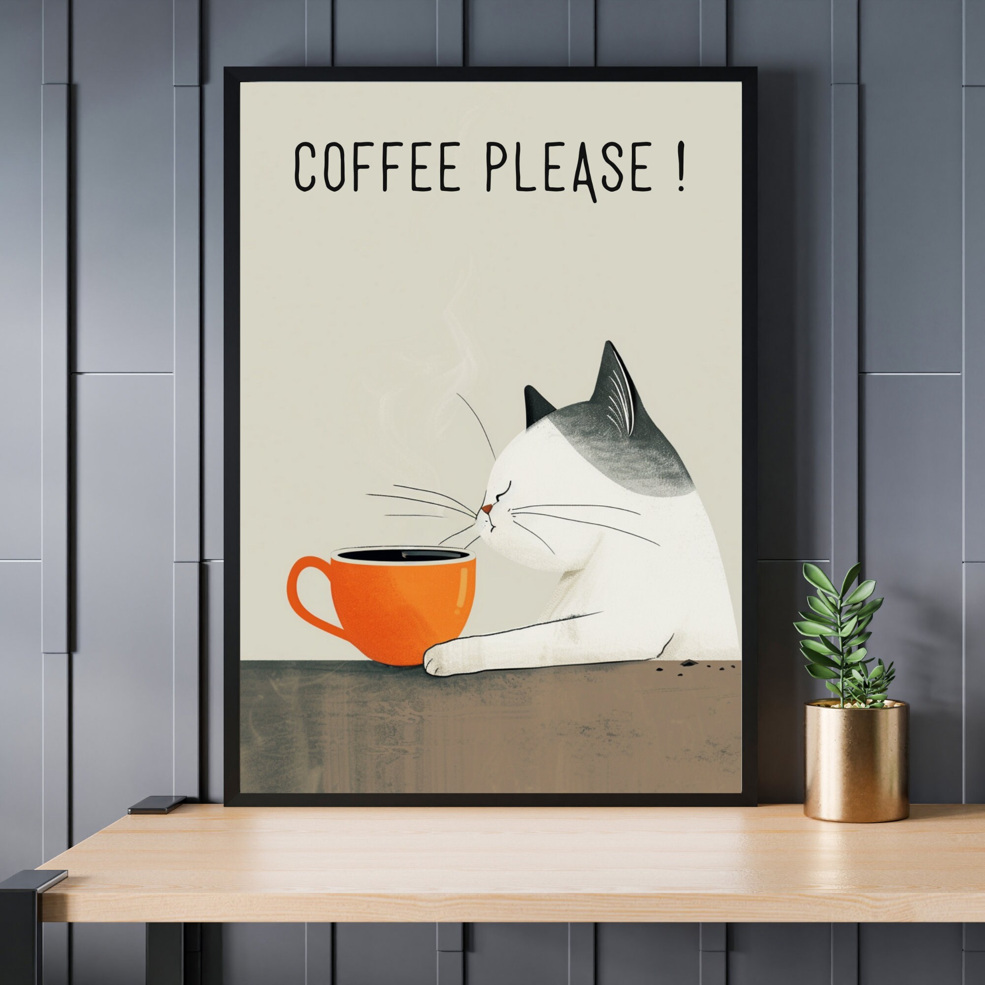 Poster Kitchen Poster Café Poster Cat Gift Idea Mother's Day Gifts - Etsy
