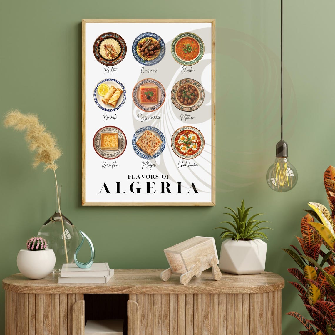 Kitchen Digital Poster | Algeria Poster | Algerian Cuisine | Gift Idea ...