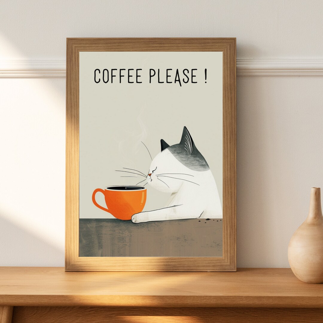 Poster Kitchen | Poster Café | Poster Cat | Gift Idea | Gigital Poster ...
