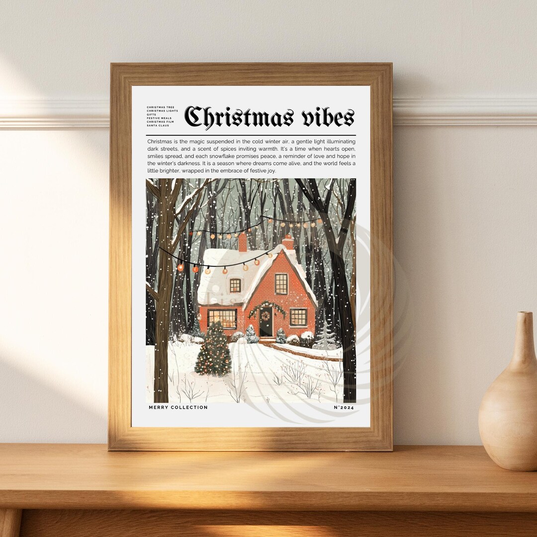 Christmas Poster Holiday Decor Christmas Ambiance Christmas Gift - Etsy