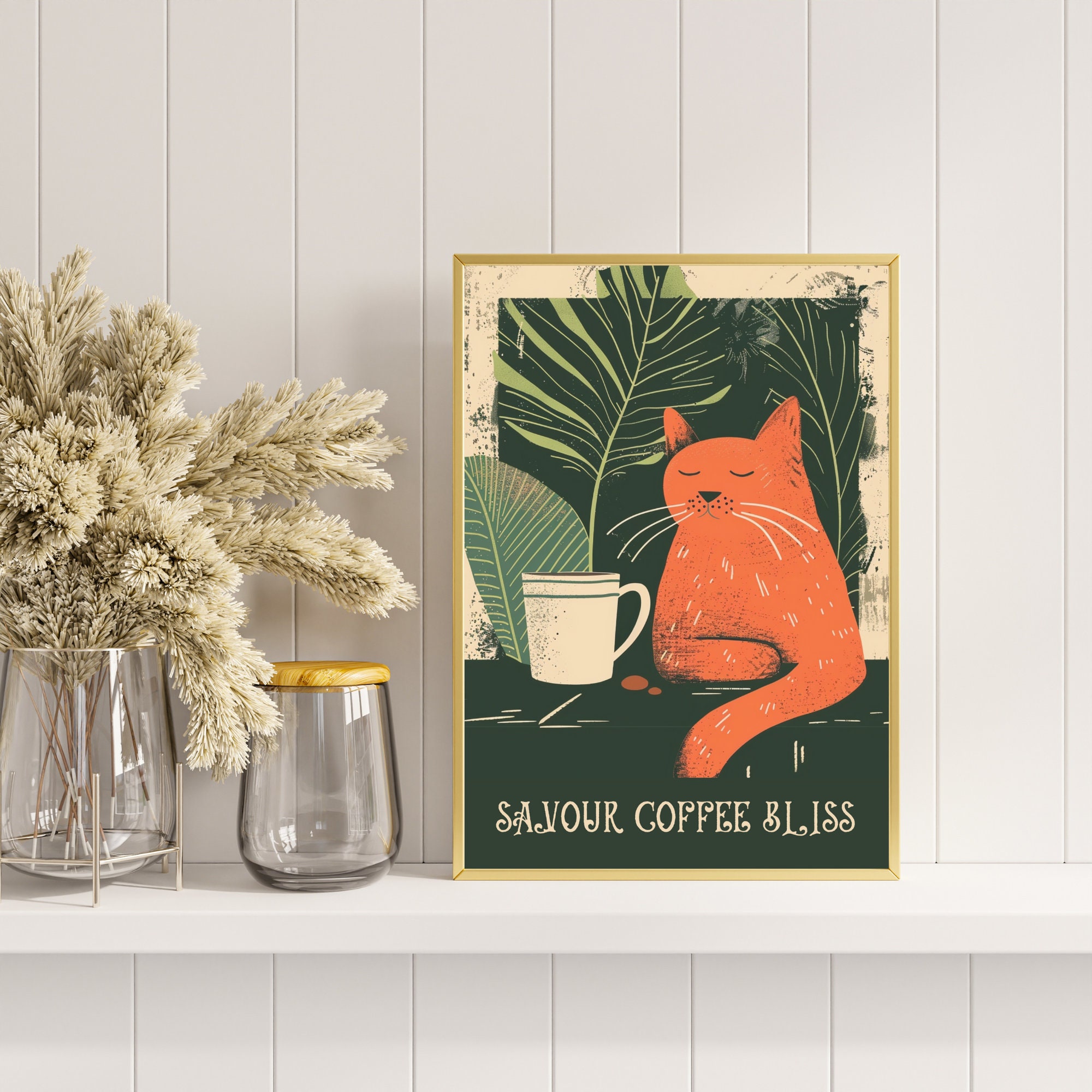 Poster Kitchen | Poster Café | Poster Cat | Gift Idea | Digital Poster ...