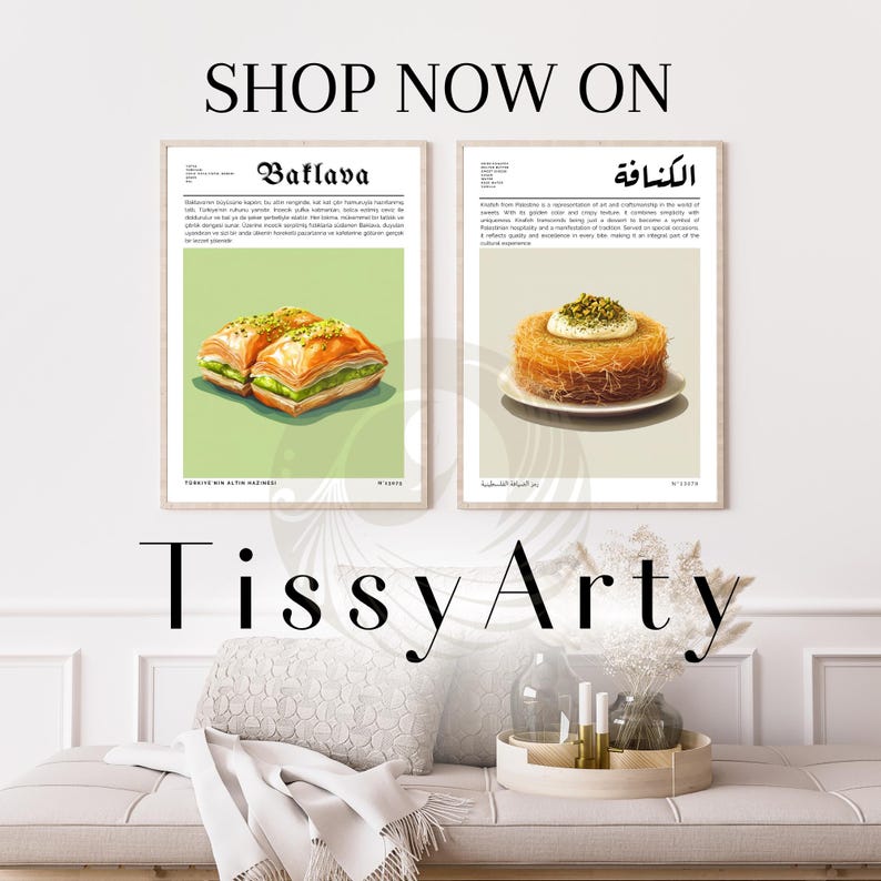 Kitchen Poster | Palestine Poster | Kunafa Print | Gift Idea | Middle ...