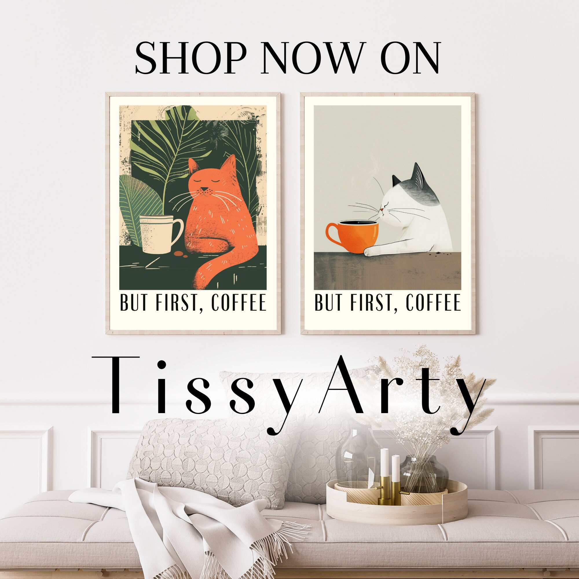 Poster Kitchen | Poster Café | Poster Cat | Gift Idea | Digital Poster ...
