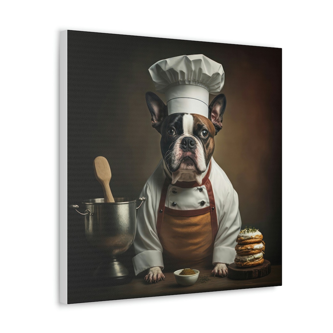 Chef French Bulldog Canvas Print Optional Personalization Ready to Hang ...