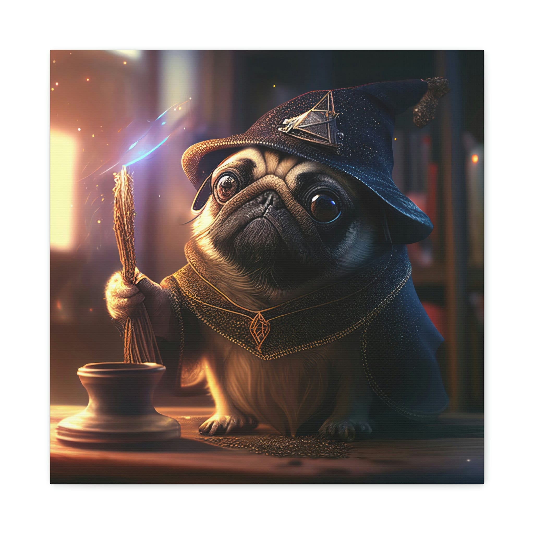 Wizard Pug Canvas Print Optional Personalization Ready to - Etsy