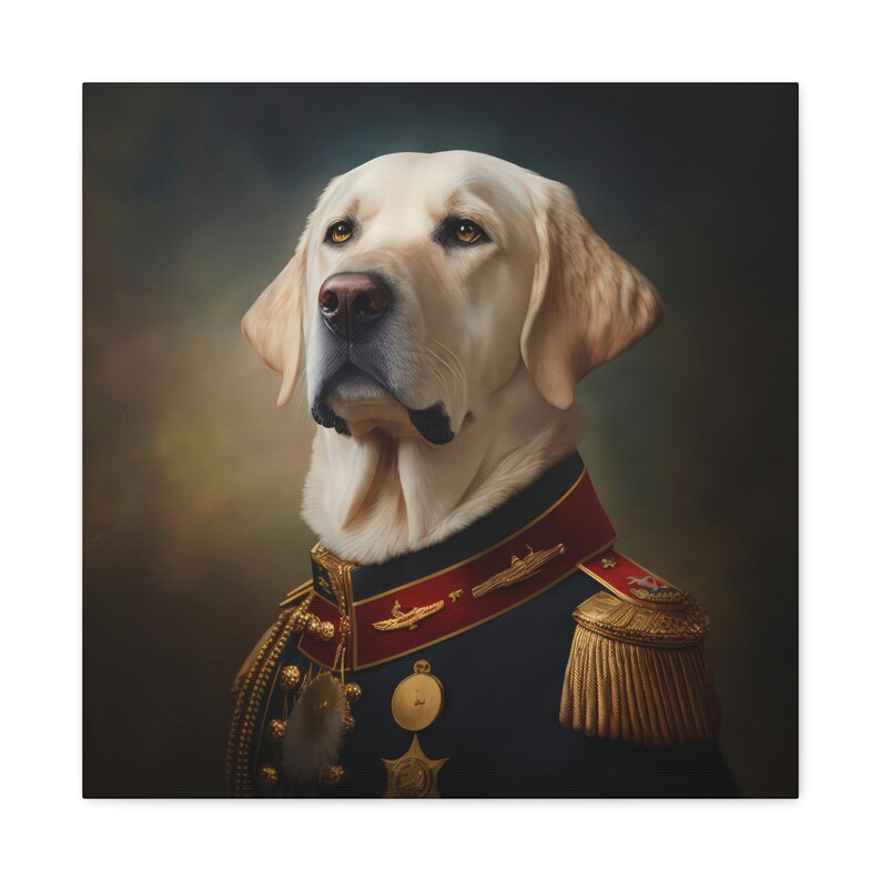 Military Labrador Portrait Canvas Optional Personalization - Etsy