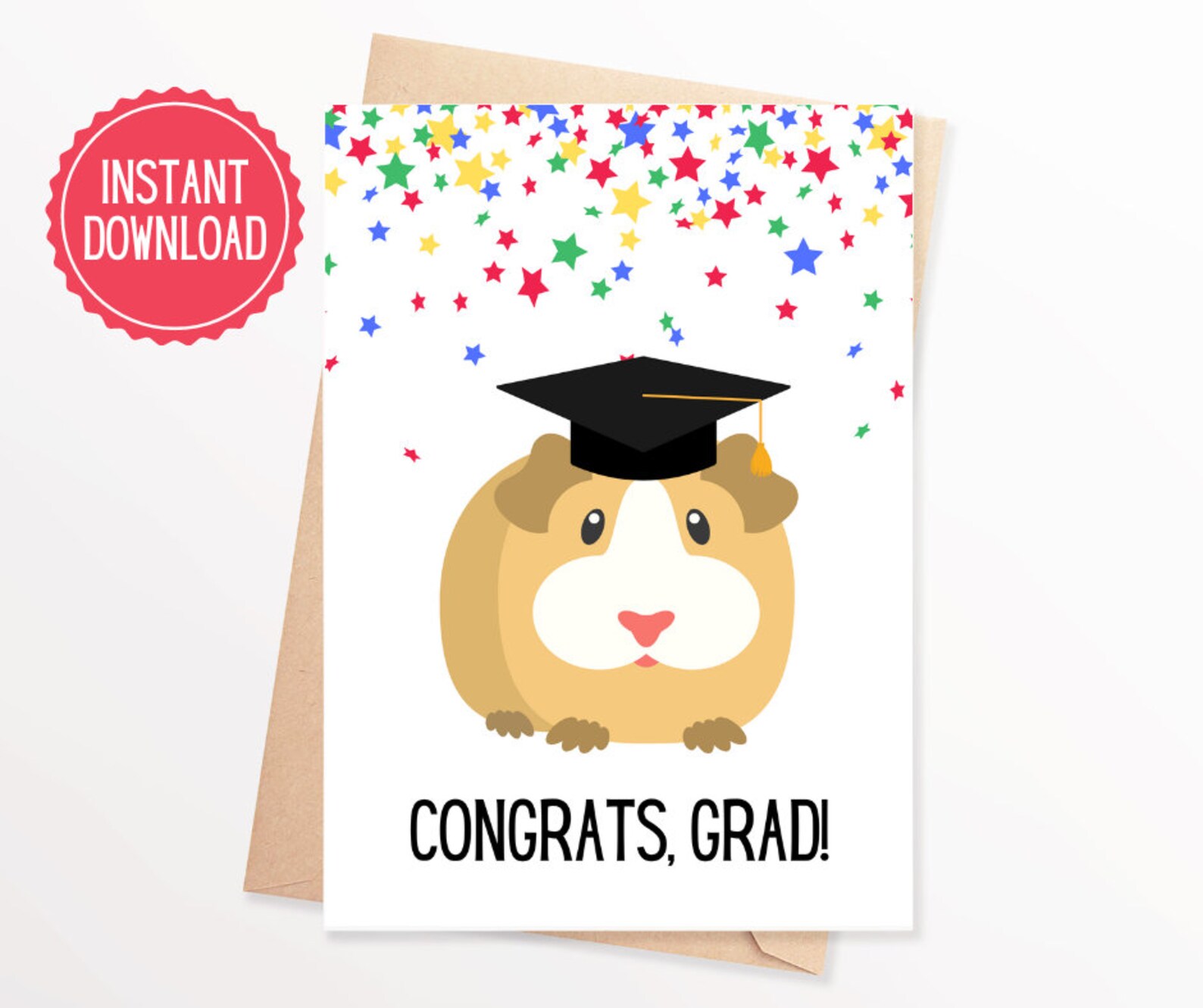 Guinea Pig Graduation Card Guinea Pig Card Graduation Printable Guinea ...