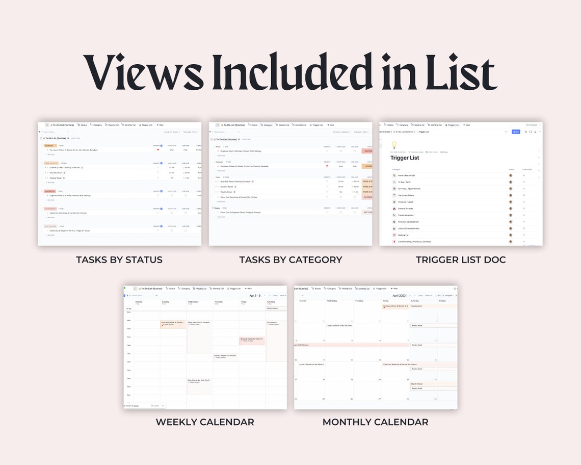 To-do List Template Clickup Template Digital Life Planner Task List ...
