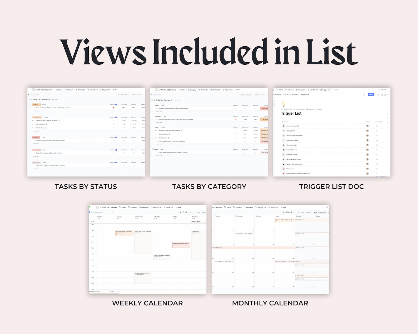 To-do List Template | Clickup Template | Digital Life Planner | Task ...
