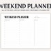 Minimalist Weekend Planner Printable & Fillable PDF | Daily to Do List ...