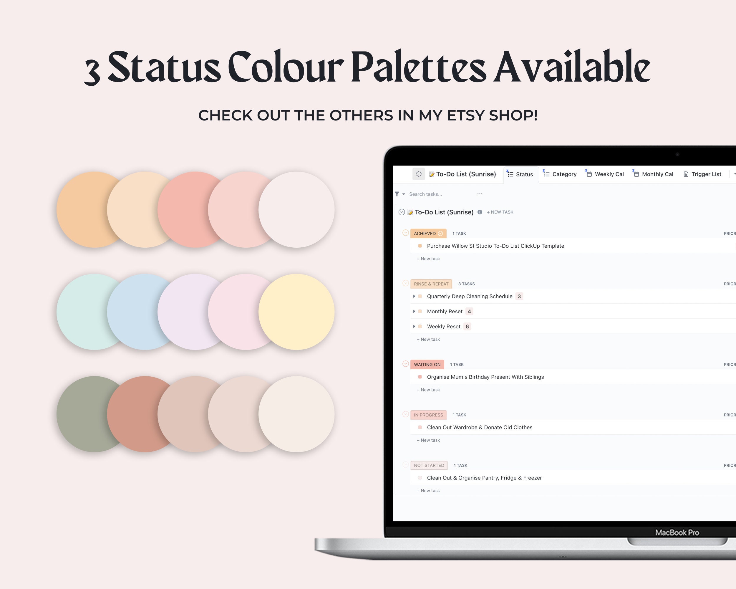 To-do List Template | Clickup Template | Digital Life Planner | Task ...