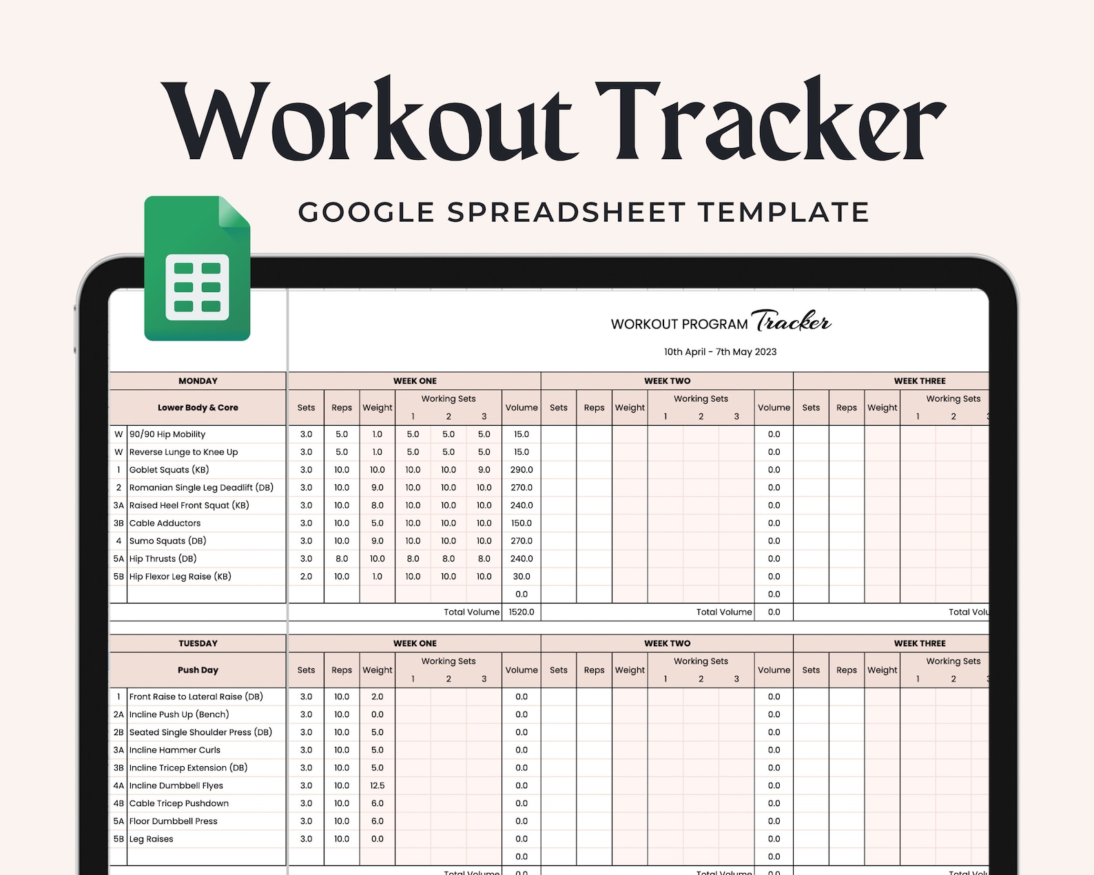 Workout & Cardio Program Tracker Spreadsheet for Google Sheets - Etsy UK