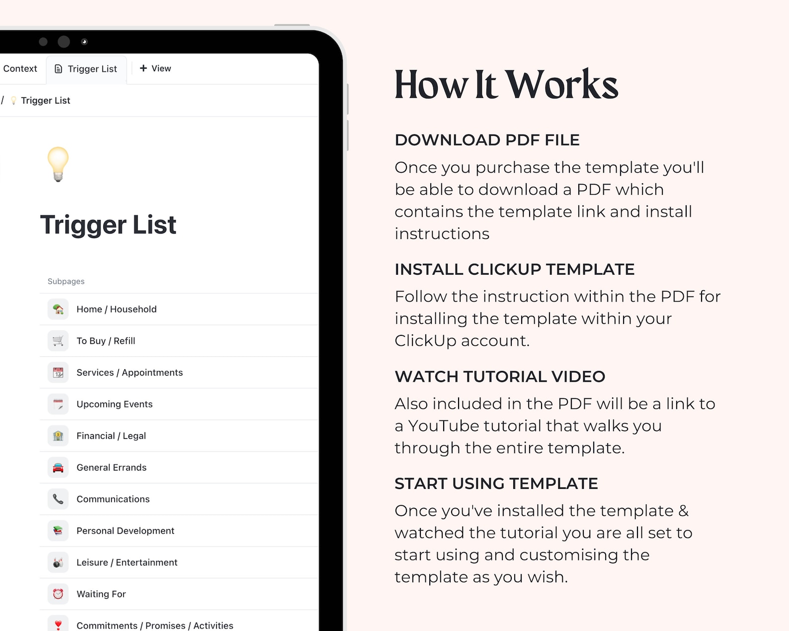 A Simple Life Planner Clickup Template | Personal Planner | Digital ...