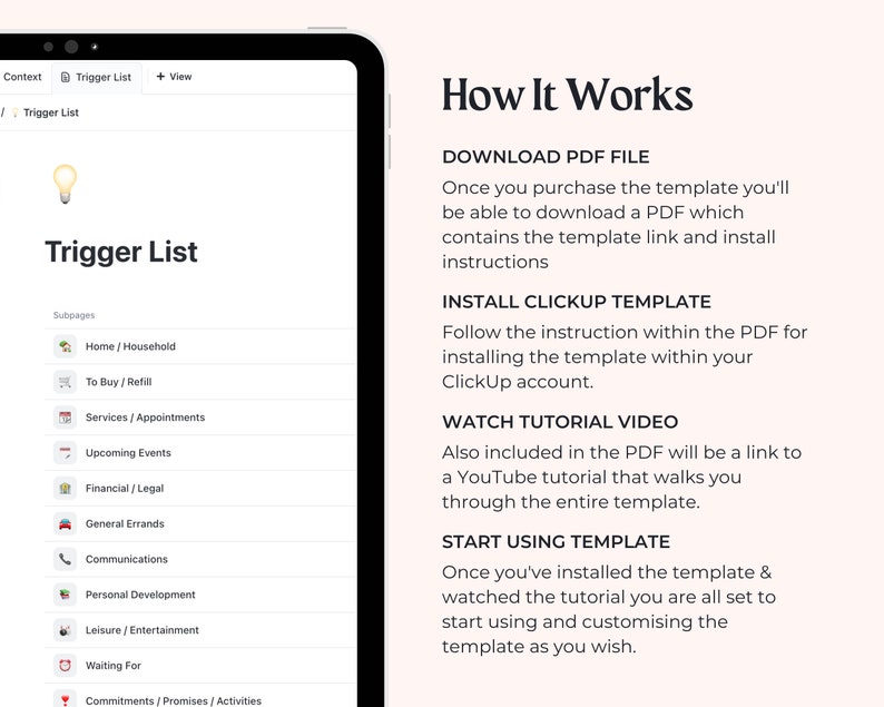 A Simple Life Planner Clickup Template | Personal Planner | Digital ...