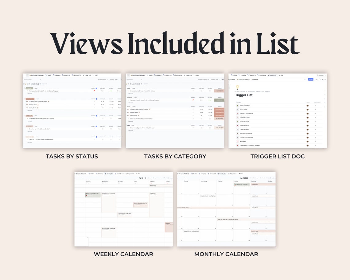 Clickup To-do List Template Customisable Task Manager & Productive ...