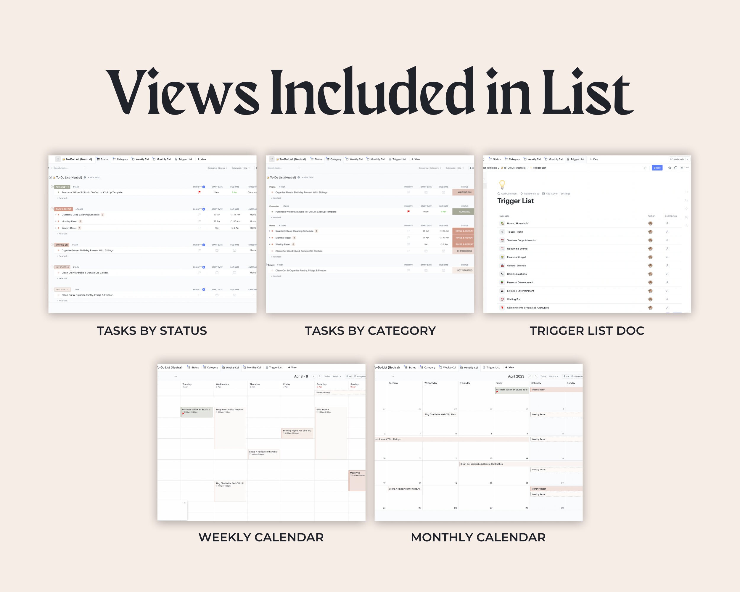 Clickup To-do List Template Customisable Task Manager & Productive ...